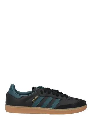 Adidas Originals By Alexander Wang Pebbled Leather Low-top Sneakers - Black
