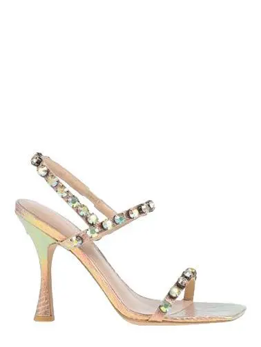 TWINSET Iridescent Textile Sandals - Pink