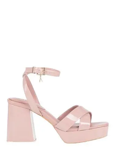TWINSET Patent-effect Block Heel Sandals - Pink