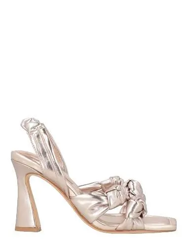 TWINSET Metallic Ankle Strap Sandals - Yellow