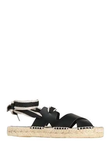 PALOMITAS BY PALOMA BARCELÓ Leather Espadrille Sandals - Black