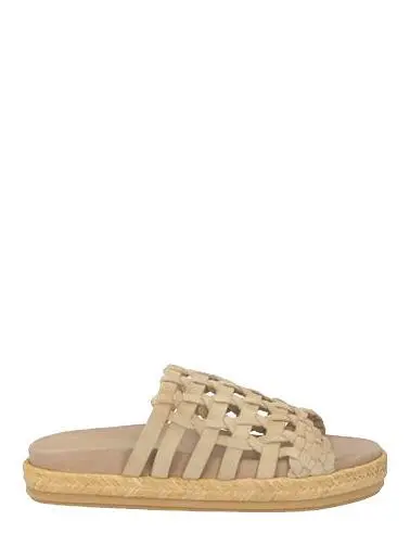 PALOMA BARCELO Natural Raffia And Suede Sandals - Beige