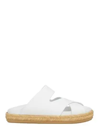 PALOMA BARCELO Raffia And Leather Flatform Sandals - White