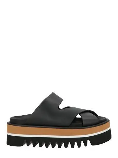 PALOMA BARCELO Cow Leather Flatform Sandals - Black