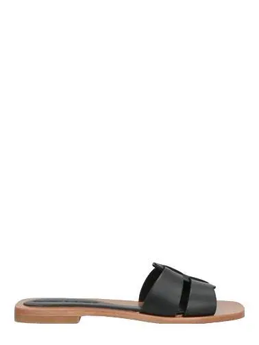PALOMA BARCELO Cowhide Slide Sandals - Black