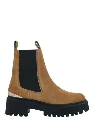 Maje Suede Ankle Boots With Block Heel - Beige