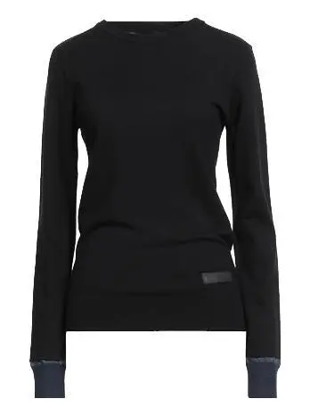 John Richmond Knitted Lightweight Crewneck Sweater With Metallic Trim And Brand Logo - Black
