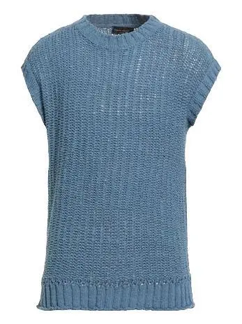 ROBERTO COLLINA Knitted Cotton Crewneck Sweater - Blue