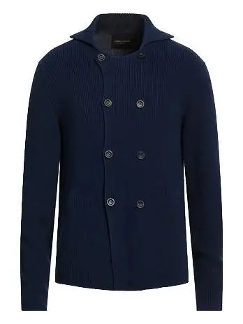 ROBERTO COLLINA Ribbed-knit Cotton Cardigan - Blue