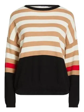 KANGRA Striped Wool And Cashmere Crewneck Sweater - Beige