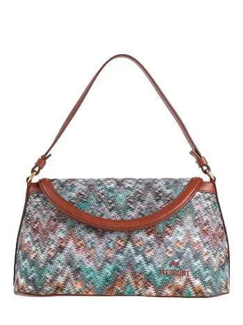 Missoni Jacquard Flap Bag With Embroidered Logo - Green