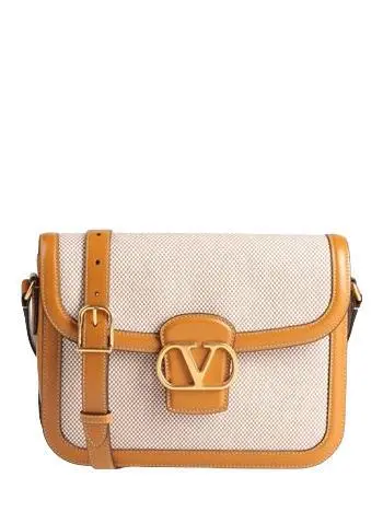 Valentino Garavani Cross-body Bag In Leather And Textile - Brown