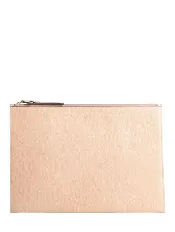 THE BRIDGE Pebbled Leather Clutch - Beige