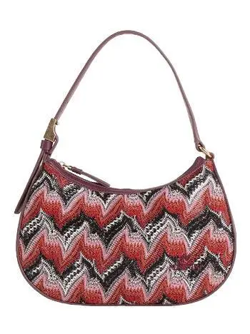Missoni Handbag In Textile Fibers And Leather - Purple
