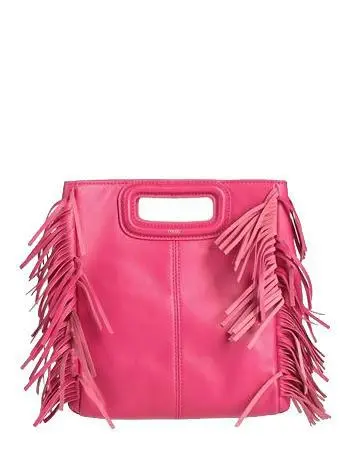Maje Leather Patchwork Handbag With Detachable Strap - Pink