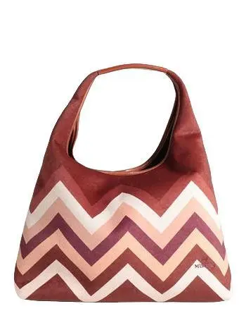 Missoni Signature Print Velvet Hobo Bag - Brown
