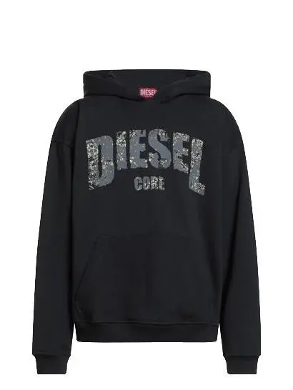 DIESEL® Hooded Sweatshirt With Logo - Black