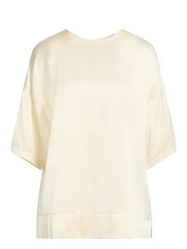 OTTOD'AME Satin Top With Logo Detail - White