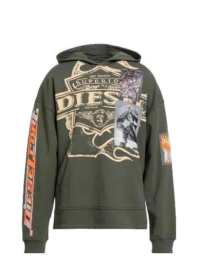 Diesel Hooded Cotton-elastane Sweatshirt - Green