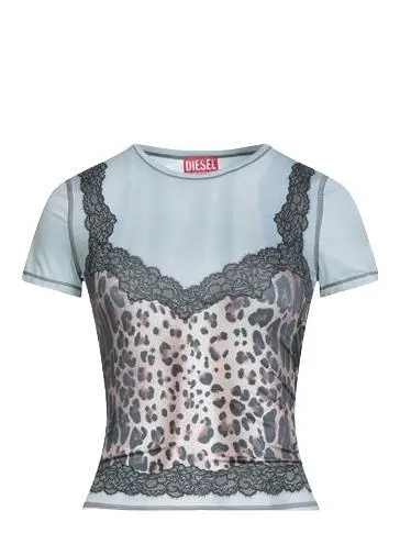 DIESEL Leopard-print Synthetic Jersey T-shirt - Blue