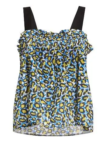 8PM Leopard-print Cotton Top - Blue
