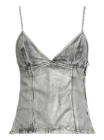 DIESEL Tie-dyed Denim Crop Top - Grey