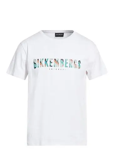BIKKEMBERGS Beachwear T-shirt Size Cotton, Elastane - White