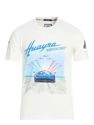 AERONAUTICA MILITARE Pagani Huayra Tricolore T-shirt Size Cotton, Elastane - Off White