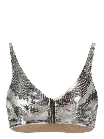 Rabanne Satin Crop Top - Silver