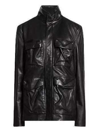 Diesel Lambskin Leather Casual Jacket - Black