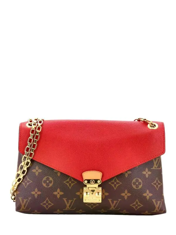 LOUIS VUITTON Pallas Chain Monogram Canvas And Calfskin Shoulder Bag - Brown