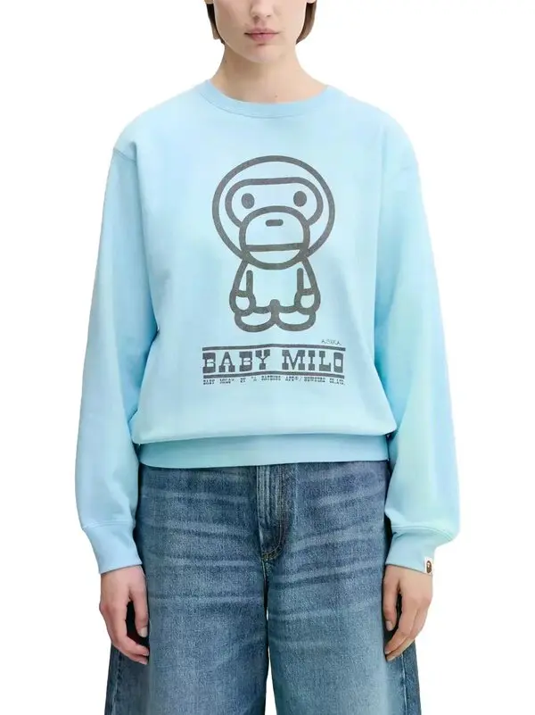 A BATHING APE Baby Milo Volume Crew-neck Sweatshirt - Blue