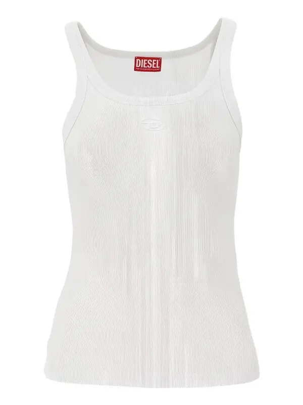 DIESEL Ribbed Sleeveless Top - White