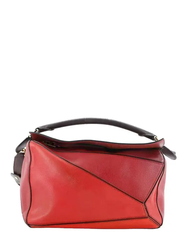 Loewe Puzzle Leather Medium Shoulder Bag - Red