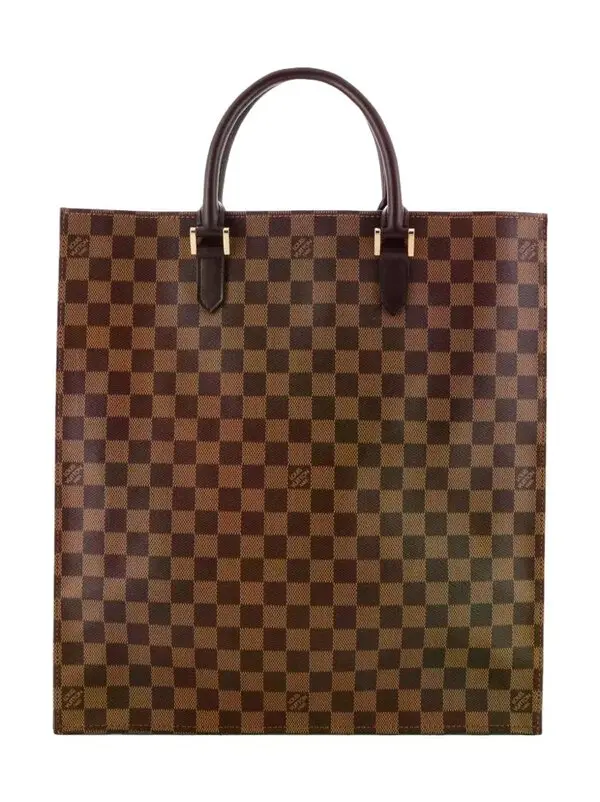 LOUIS VUITTON Sac Plat Damier Tote Bag - Brown