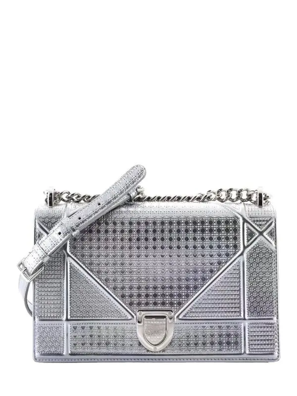 Dior Diorama Flap Bag Cannage Embossed Calfskin - Silver