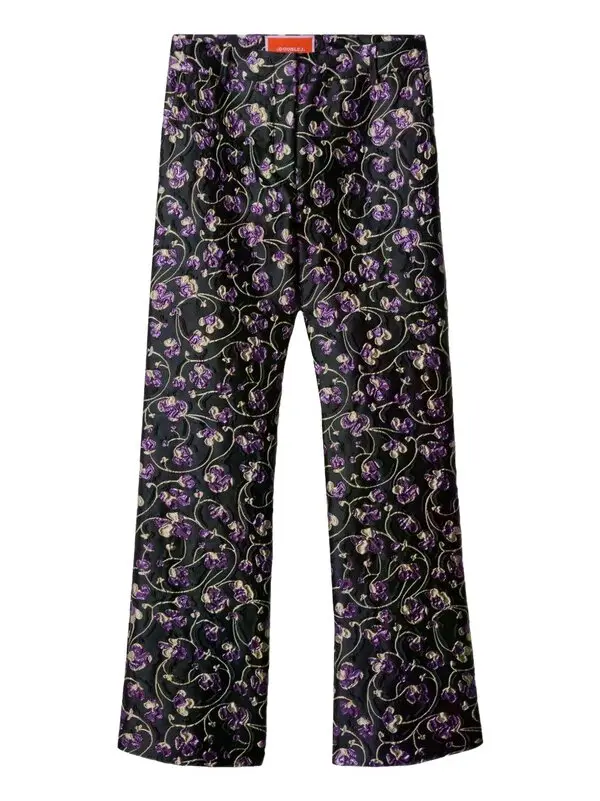 La DoubleJ 24/7 Floral Trousers - Black