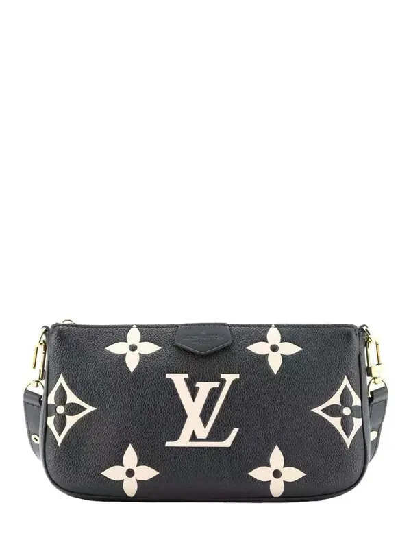 LOUIS VUITTON Multi Pochette Accessoires Bicolor Monogram Empreinte Giant Pouch - Black