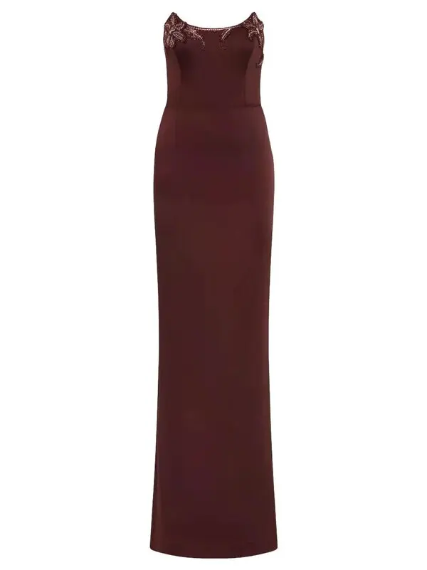 Rebecca Vallance Alora Strapless Embellished Maxi Dress - Red