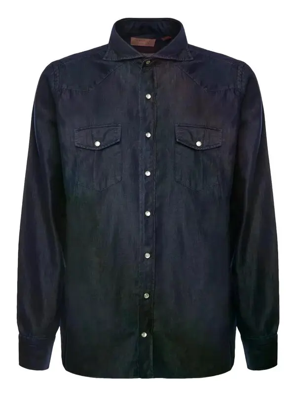 BORRIELLO NAPOLI Chest-pocket Denim Shirt - Blue
