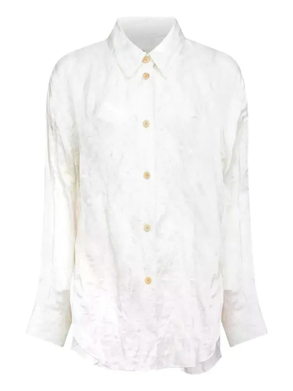 Khaite Crinkled Button Shirt - Neutrals