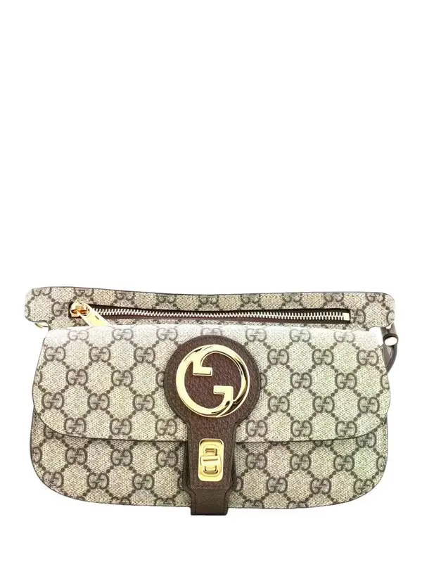 Gucci Blondie Flap Pocket Gg Coated Canvas Belt Bag - Brown