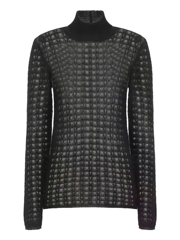 Fabiana Filippi Openwork-design Long-sleeve Sweater - Black