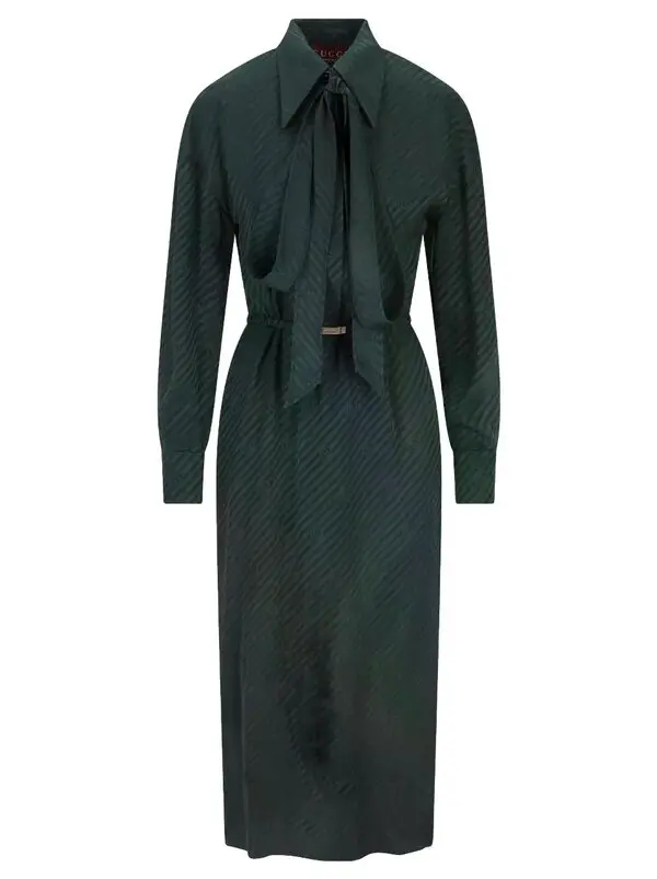 Gucci Interlocking G Jacquard Midi Dress - Green