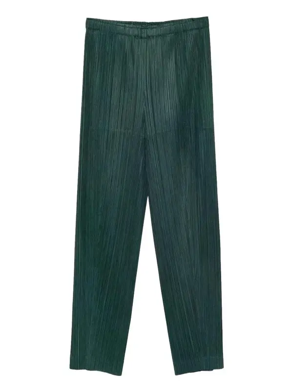 Issey Miyake Pleated Ankle Length Trousers - Green