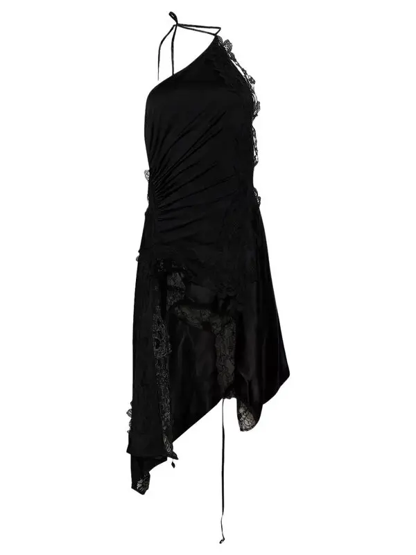 Vetements Lace-detailed Asymmetric Dress - Black