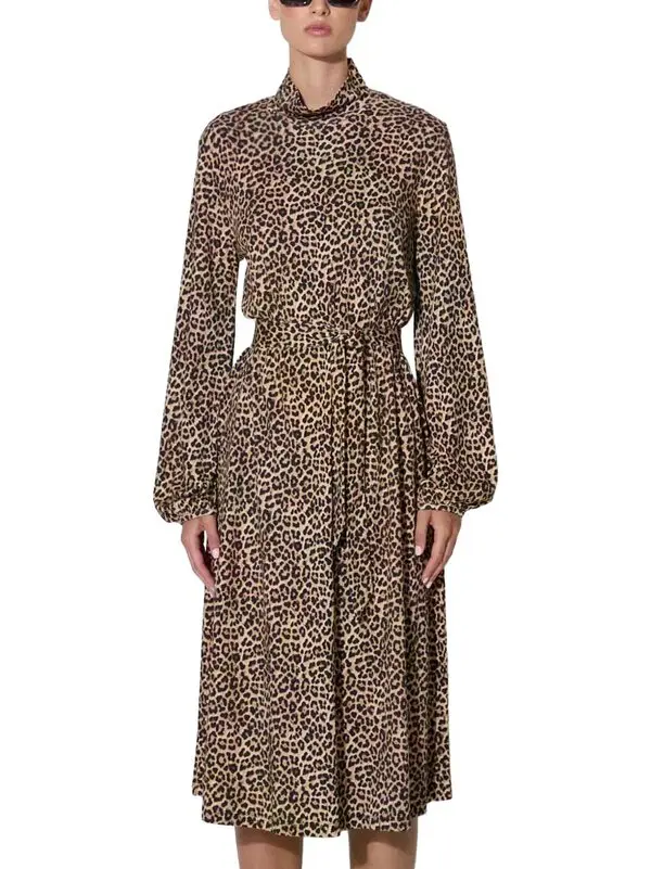 A.p.c. Animal-print Midi Dress - Neutrals