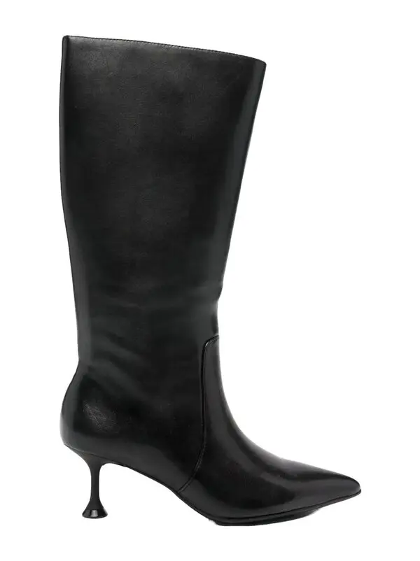 MARC ELLIS 60mm Pointed Leather Boots - Black