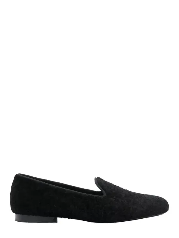 TOTEME Shearling Loafers - Black