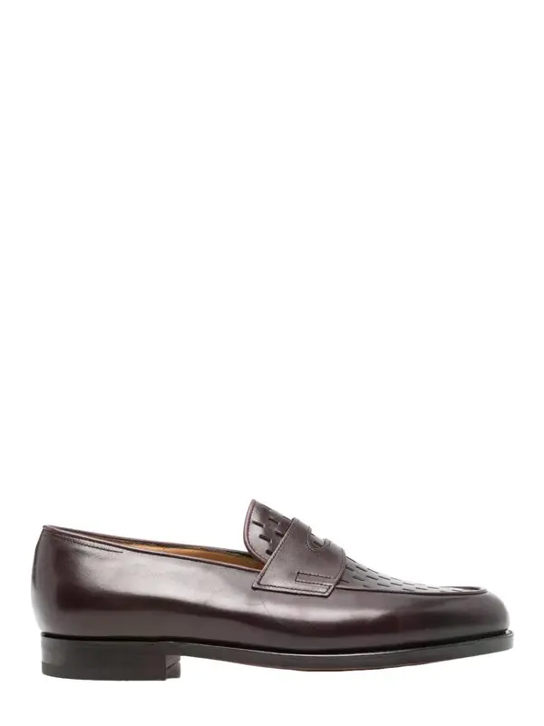 John Lobb Lopez Leather Loafers - Red